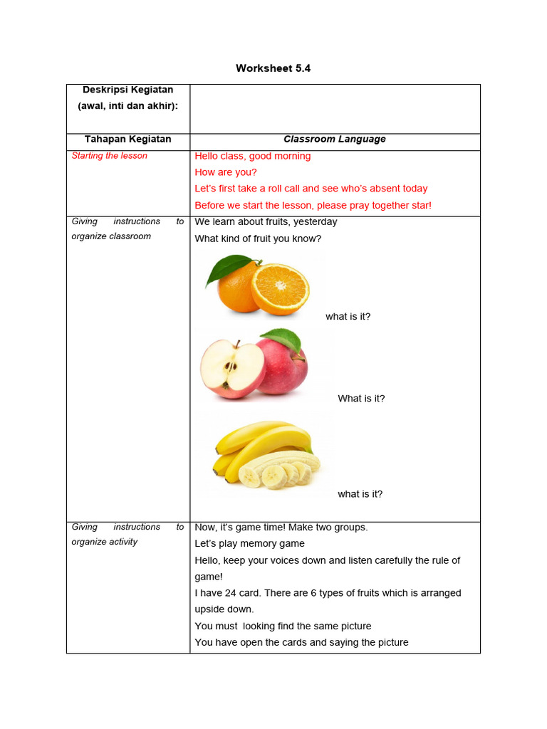 Worksheet 5.4 | PDF | Human Communication | Behavior Modification