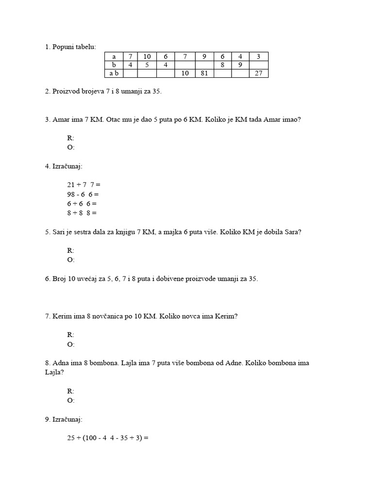Priprema Za Kontrolni Rad | PDF