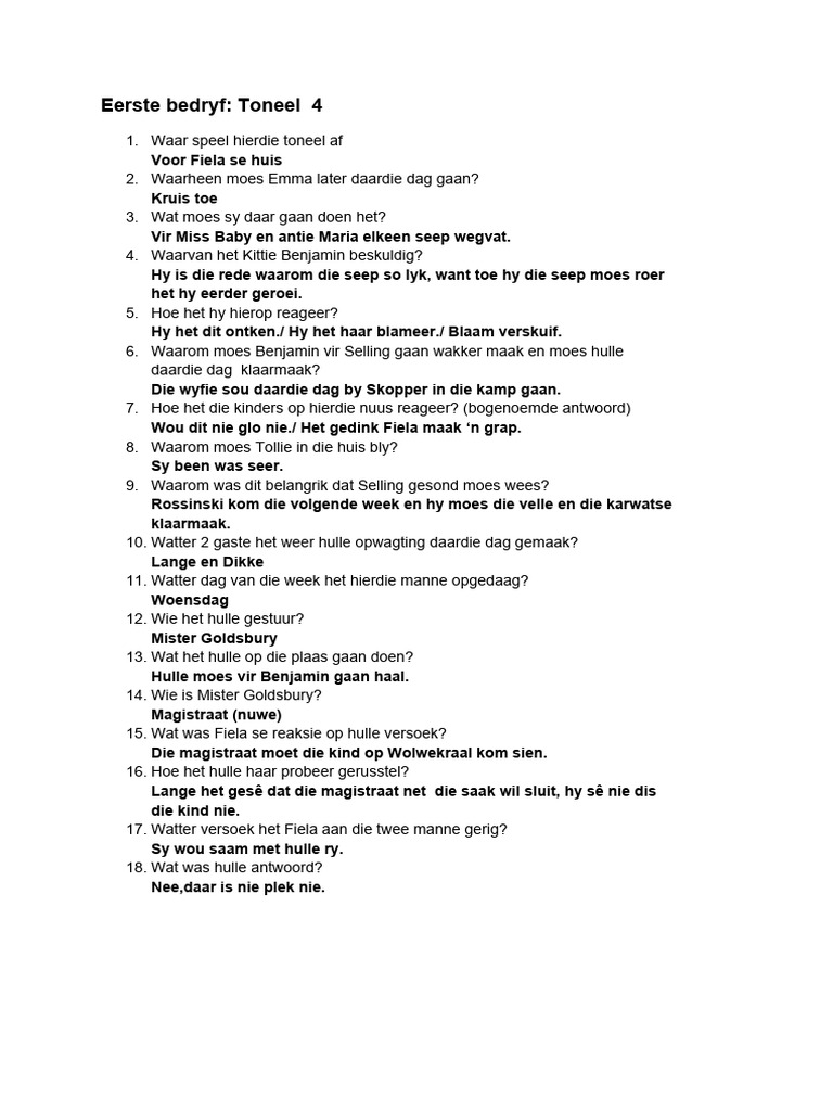 Bedryf 1 Toneel 4 | PDF