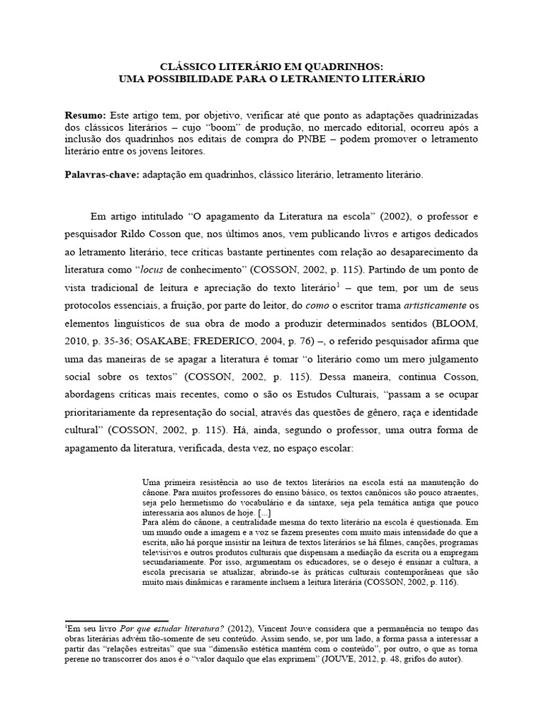 Classicos Literarios em Quadrinhos - FERNANDA BITAZI | PDF | Adaptação ...