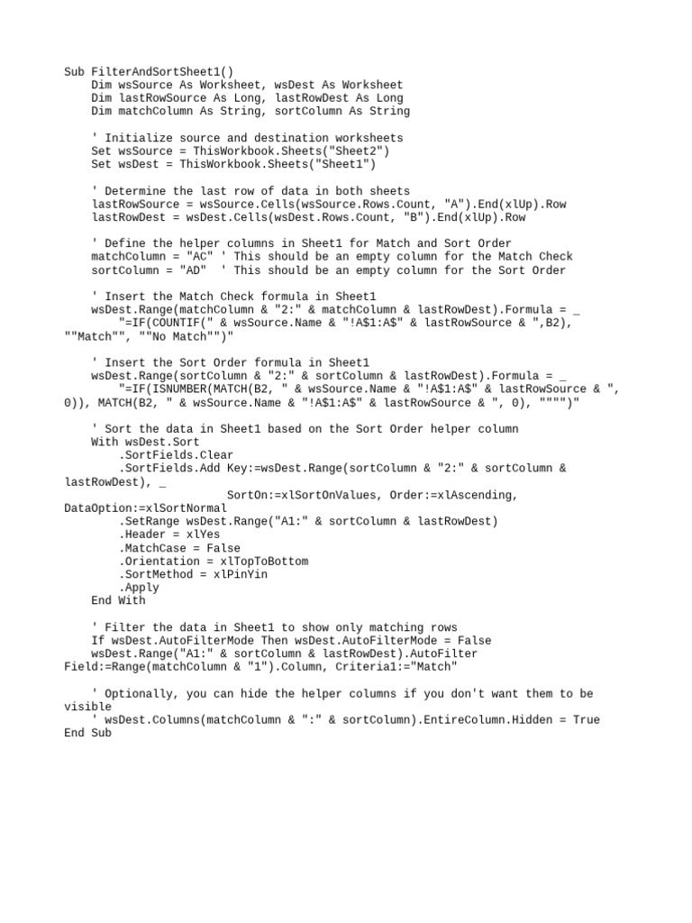 Vba To Filter Multiple Items In One Click Pdf Teaching Methods And Materials