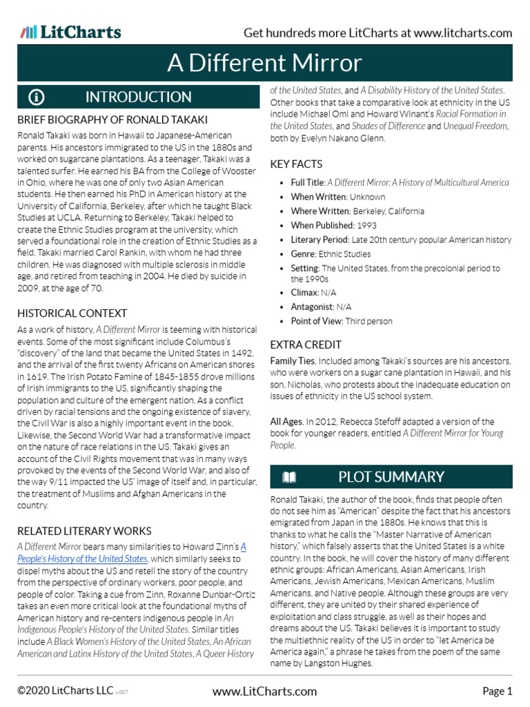 A Different Mirror LitChart | PDF | The Tempest | Slavery In The United ...