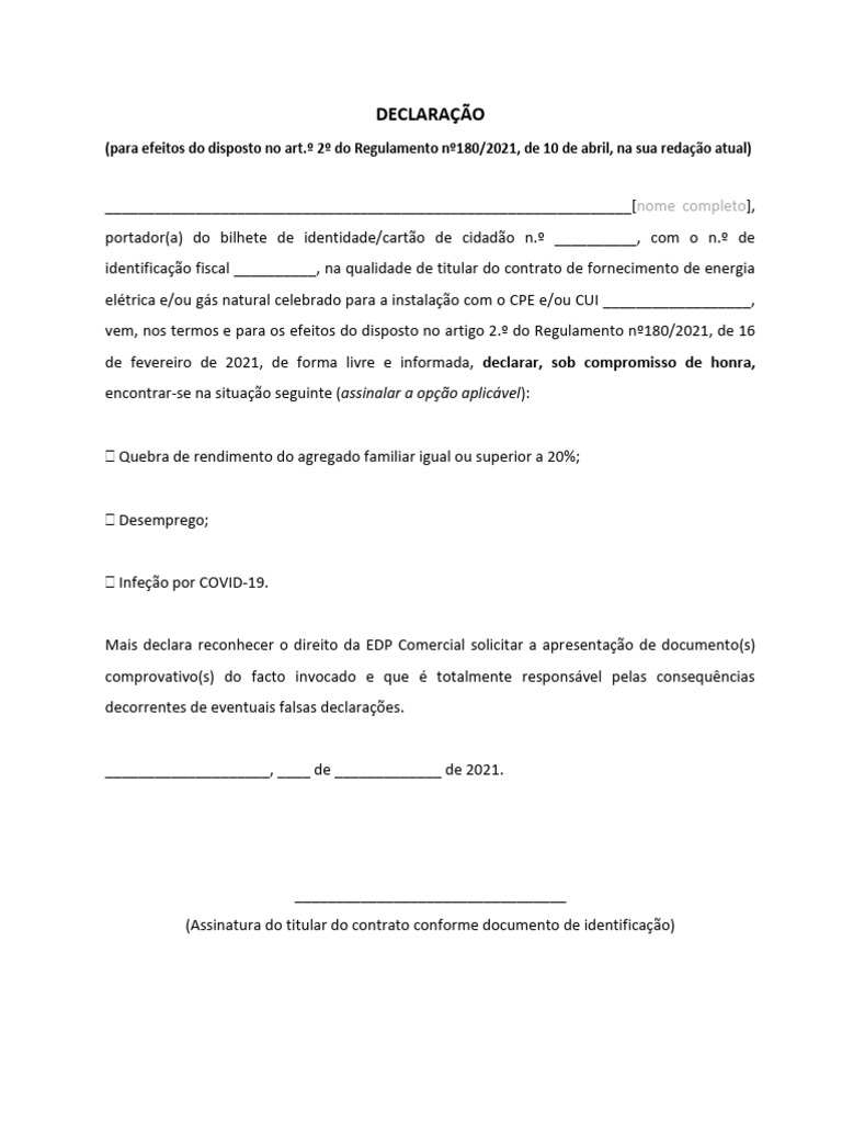 Declaracao Compromisso de Honra | PDF Declaracao Compromisso de Honra | PDF