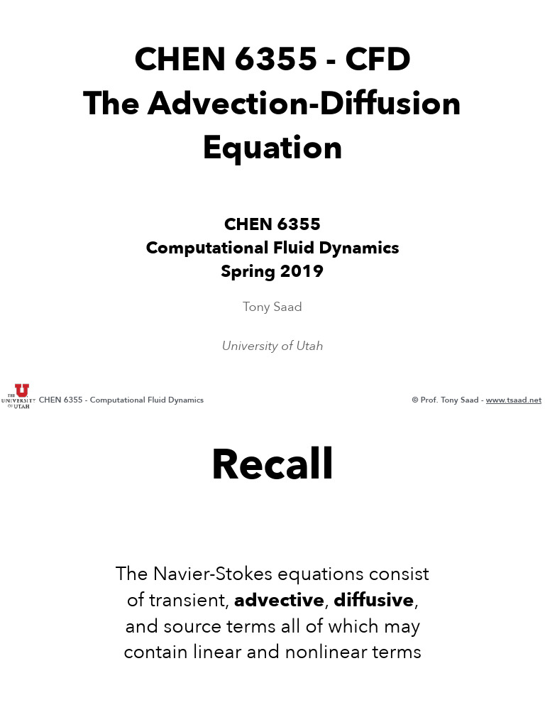 The Advection Diffusion Equation | PDF