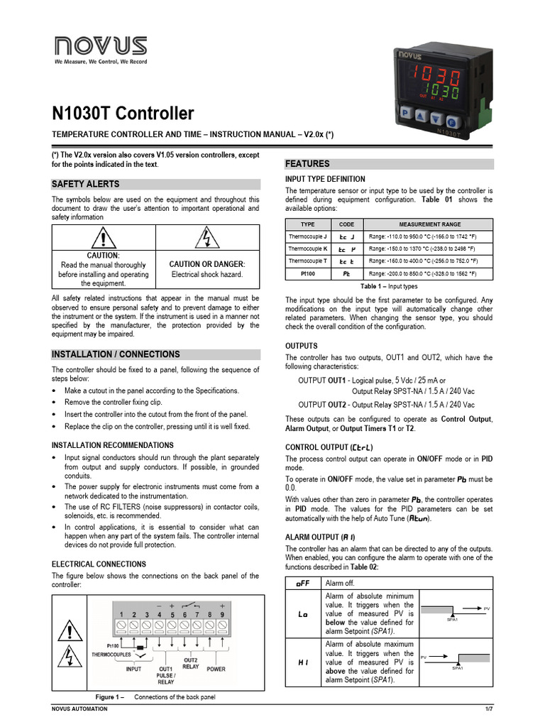 n1030t Kullanma Kilavuzu en | PDF | Parameter (Computer Programming) | Thermocouple
