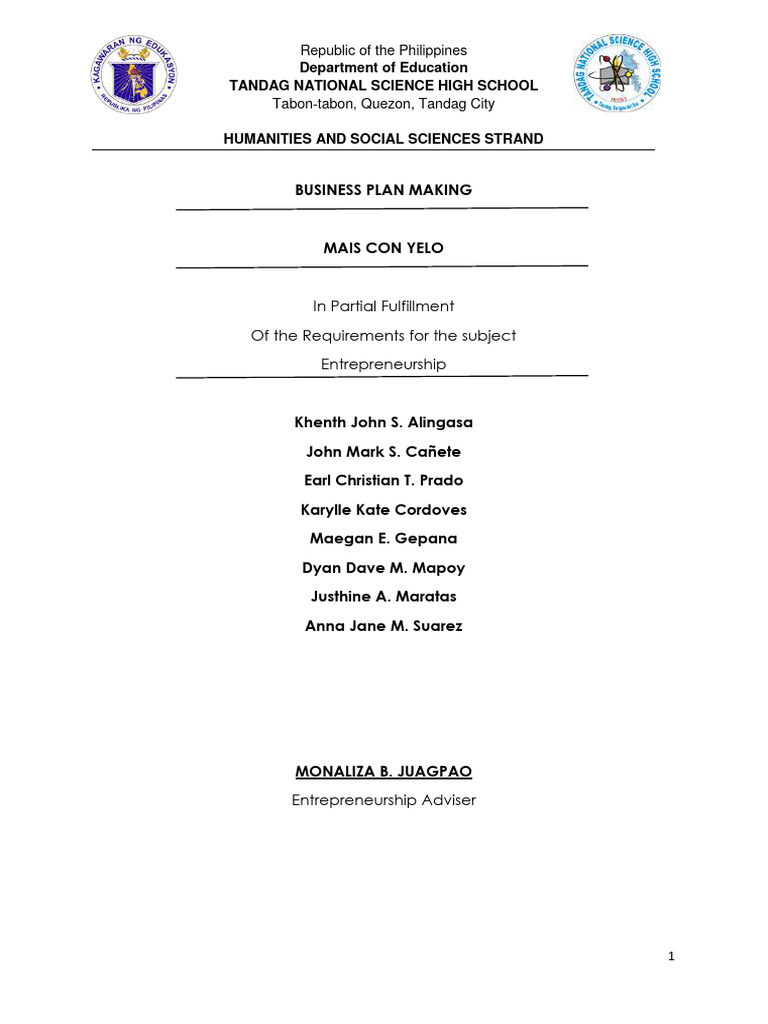 Business Plan for Mais Con Yelo | PDF | Sales | Marketing