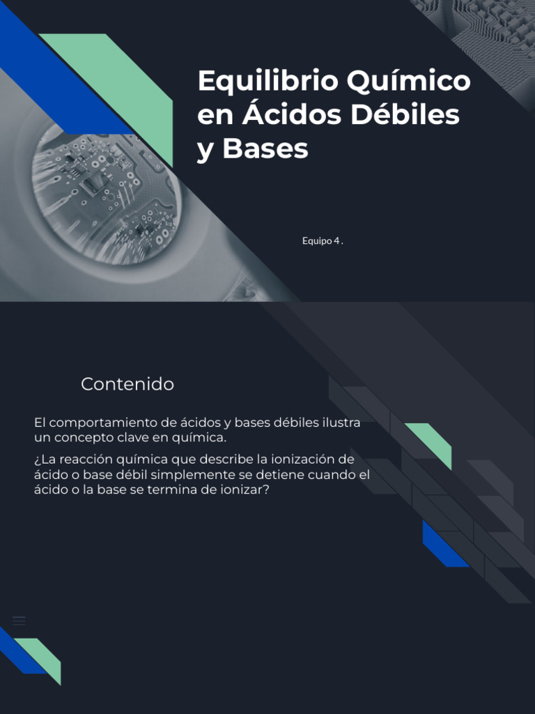 Equilibrio en Ácidos y Bases Débiles | PDF | Ciencia y matemáticas