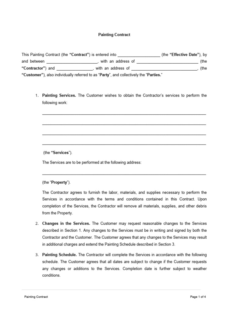 Painting Contract Format | PDF