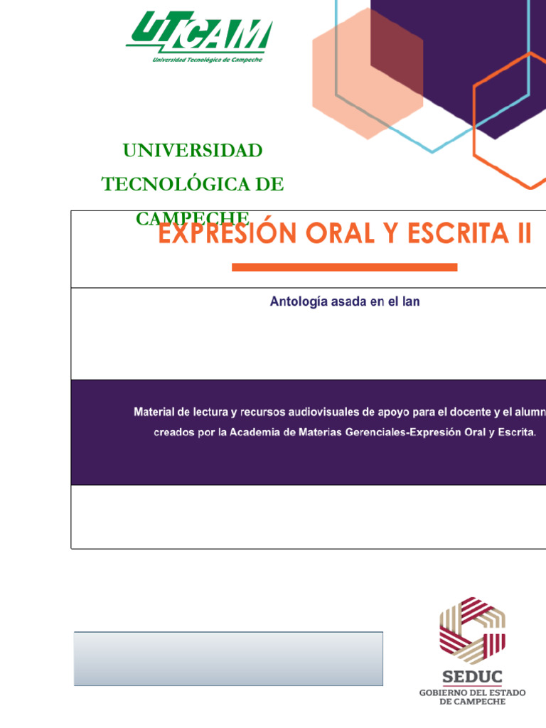 Antolog-A Expresi-N Oral y Escrita II. Enero - Abril 2022 | PDF | Comunicación | Medios de ...