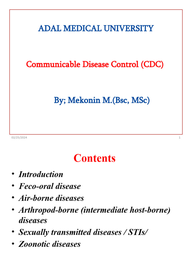 1 CDC Introduction | PDF | Infection | Pathogen