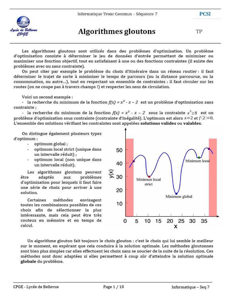 0 TP Algorithmes Gloutons - Correction | PDF | Optimisation mathématique | Algorithmes