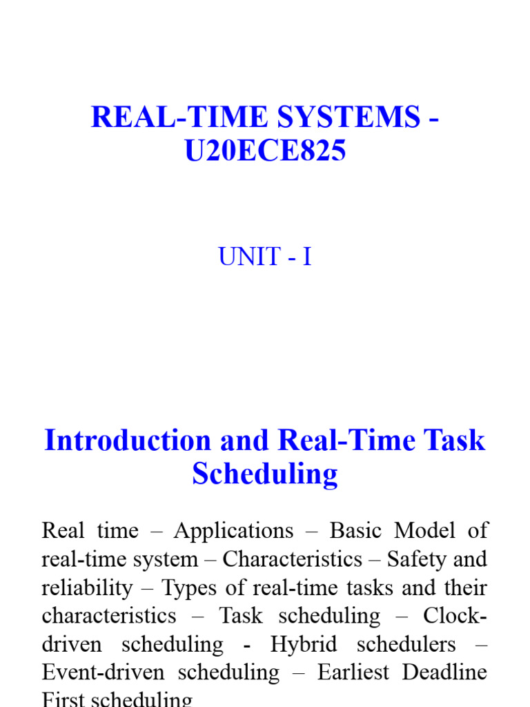 1 Introduction and Real-Time Task Scheduling | PDF