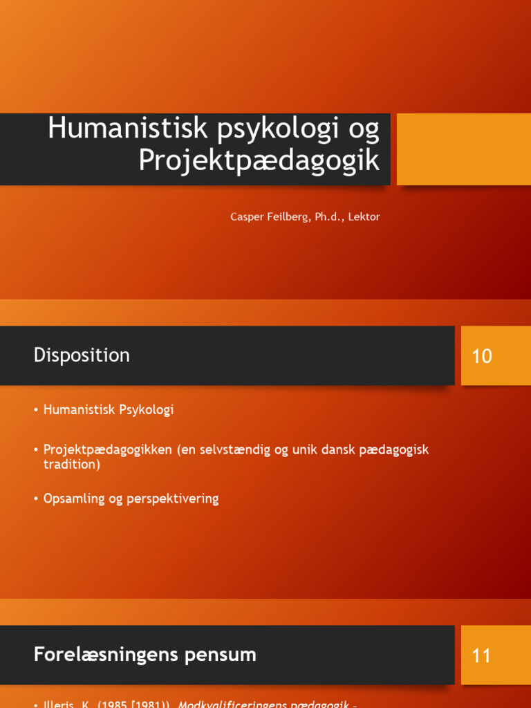 2 Humanistisk Psykologi Og Projektpædagogikken | PDF