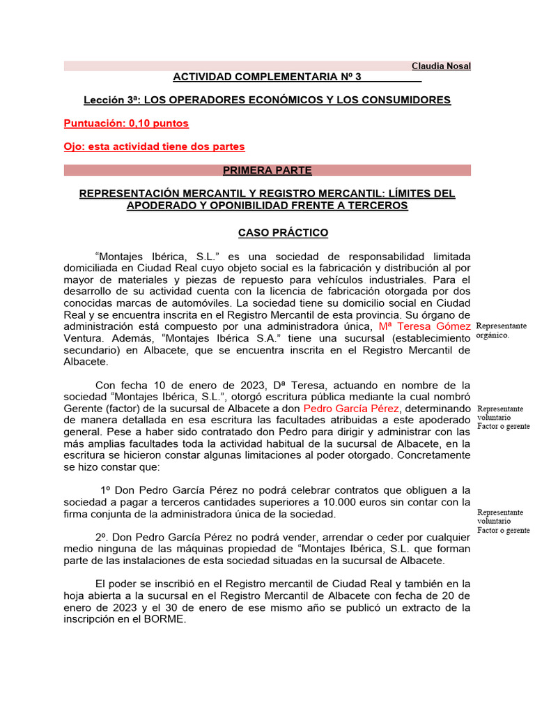 Actividad Complementaria #3 - 2023 | PDF | Los consumidores | Protección al Consumidor