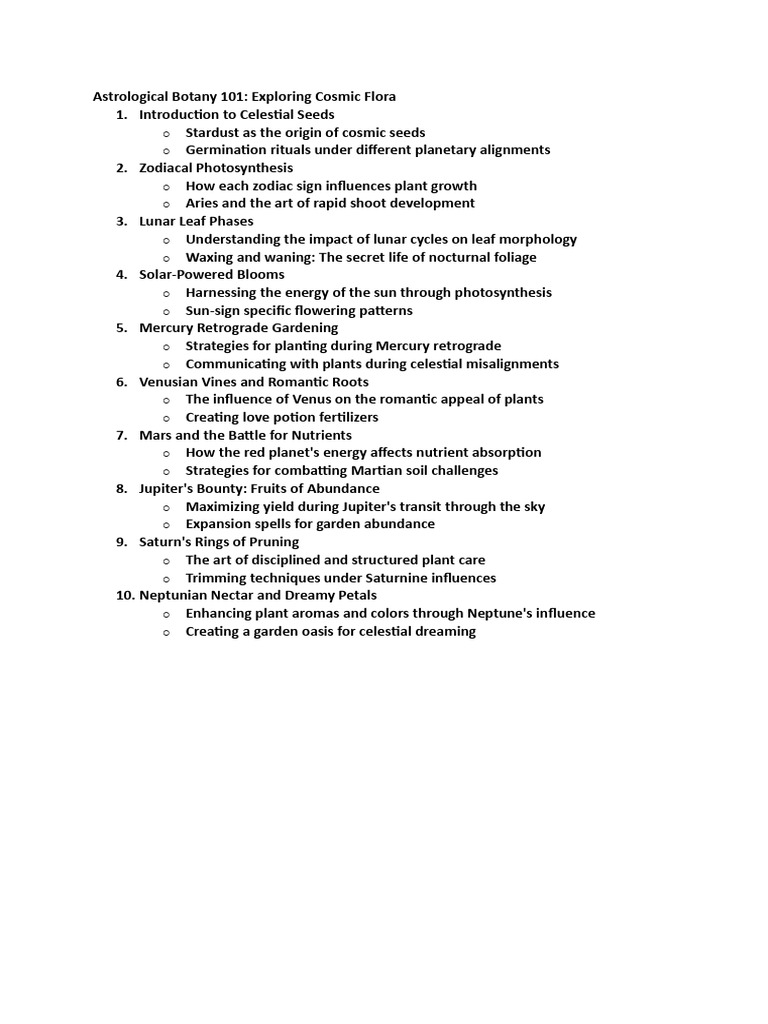 Astrological Botany 101 | PDF