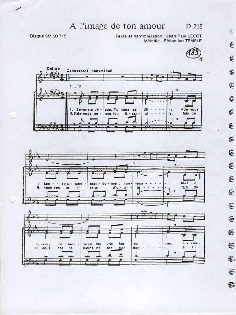 A L'image de Ton Amour Polyphonie | PDF