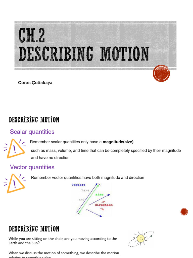 Understanding Motion: Scalars & Vectors | PDF | Velocity | Speed