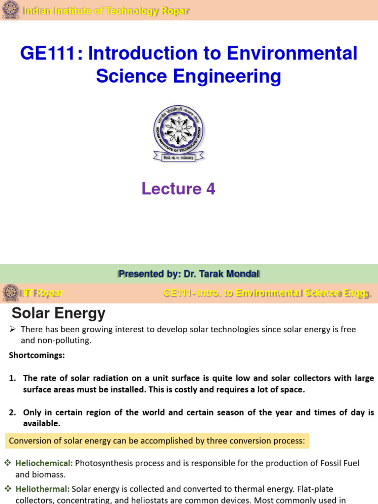 GE111-Lecture 4 Updated | PDF | Solar Energy | Photovoltaics