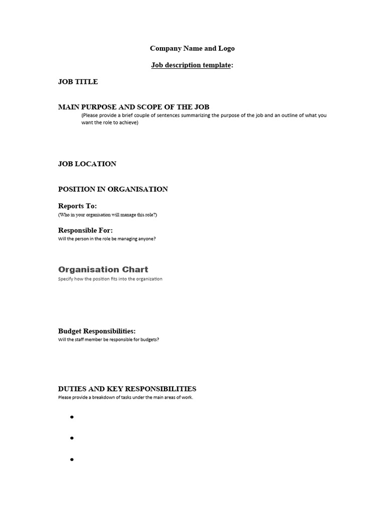 Week 3 Seminar - Job Description Template | PDF