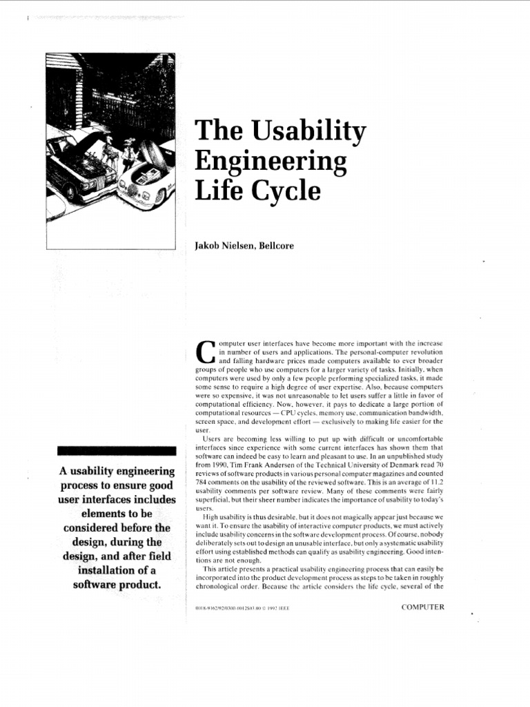 Usabilitv Engineering Life Cycle: Usability | PDF | Usability | User Interface