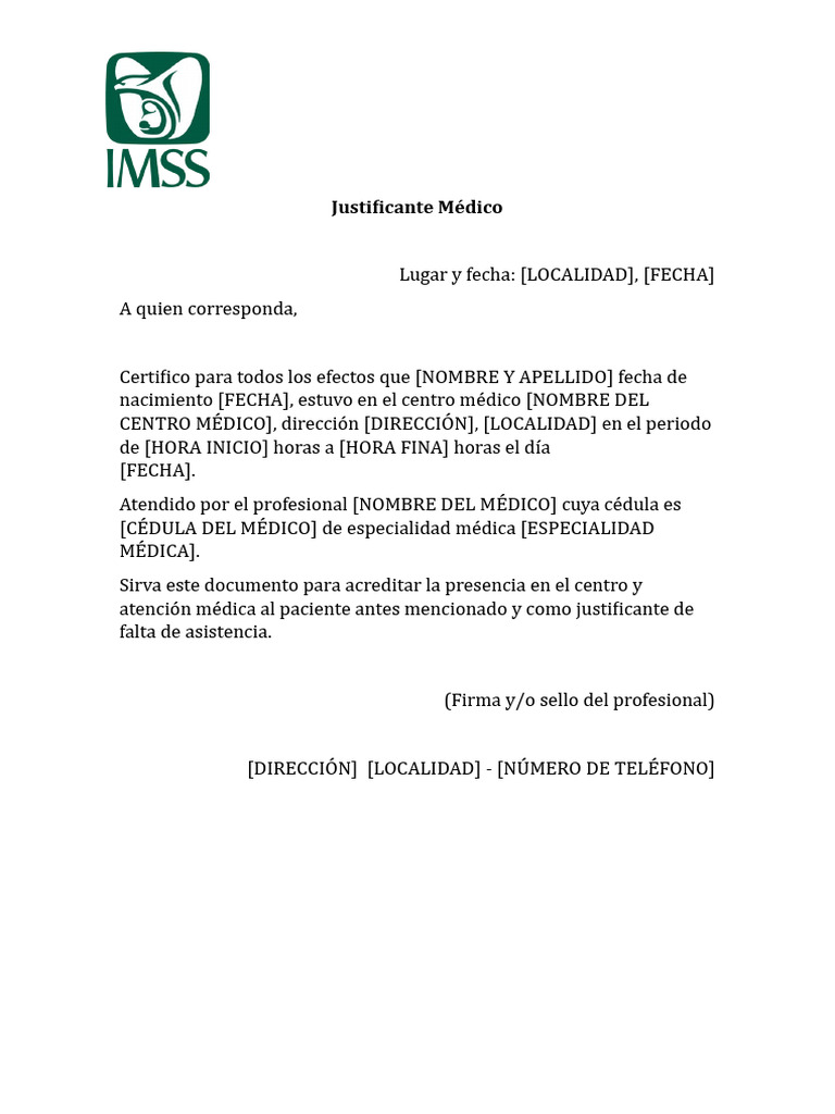 Justificante Medico Editable Word | PDF