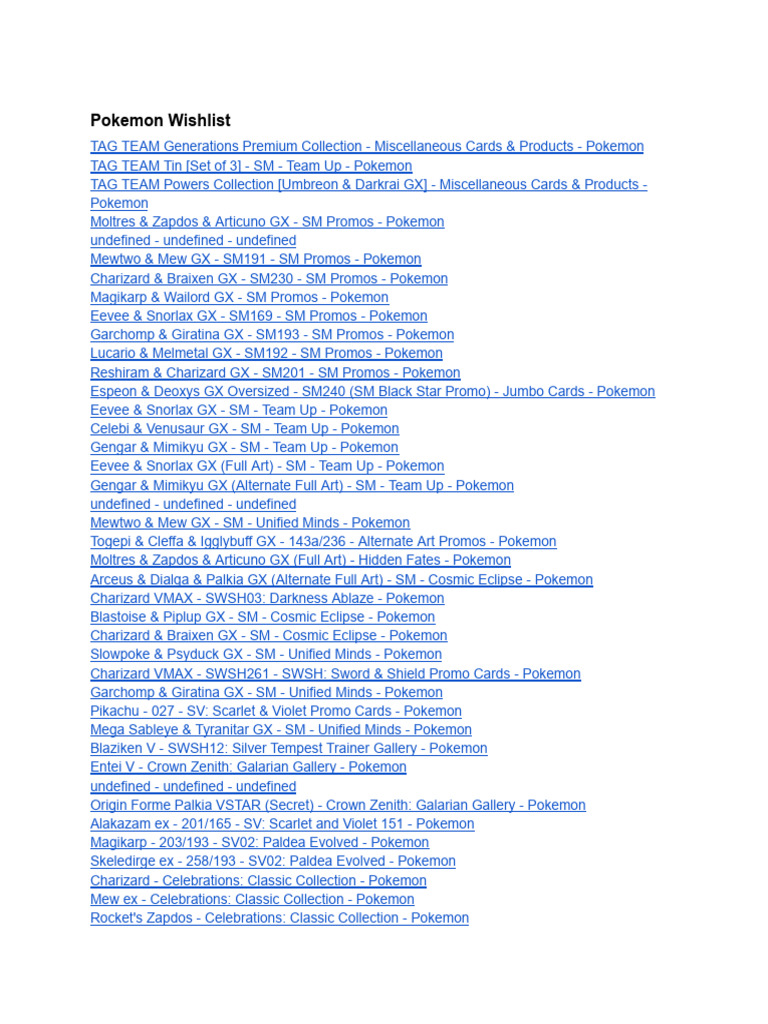 P List | PDF | Pokémon | Nintendo Franchises