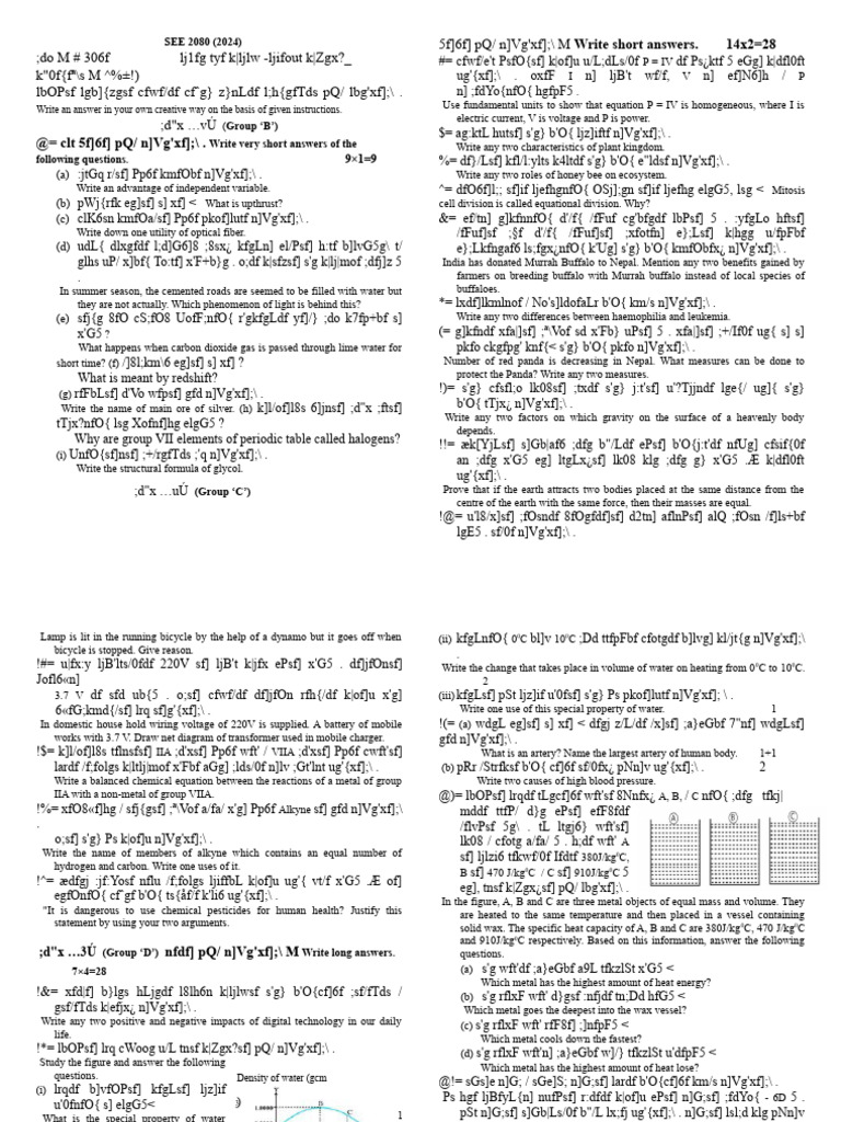 QN Compulsary Science & Technology Model Set 1 | PDF