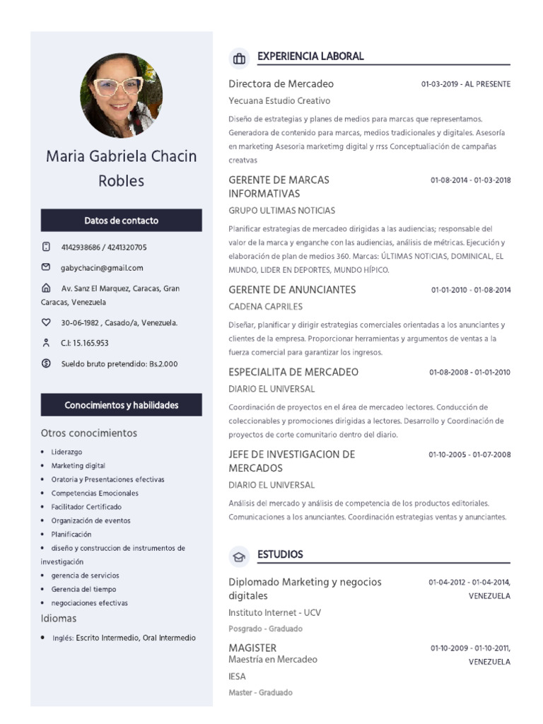 CV Gaby Actualizado | PDF