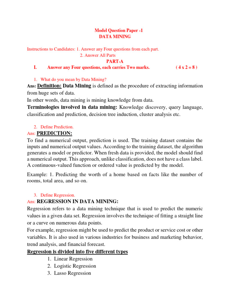 DM-Model Question Paper Solutions | PDF | Cluster Analysis | Data Mining