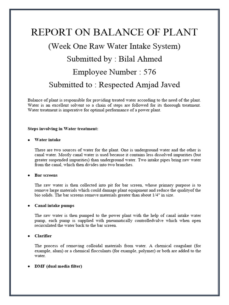 Report On Balance of Plant | PDF