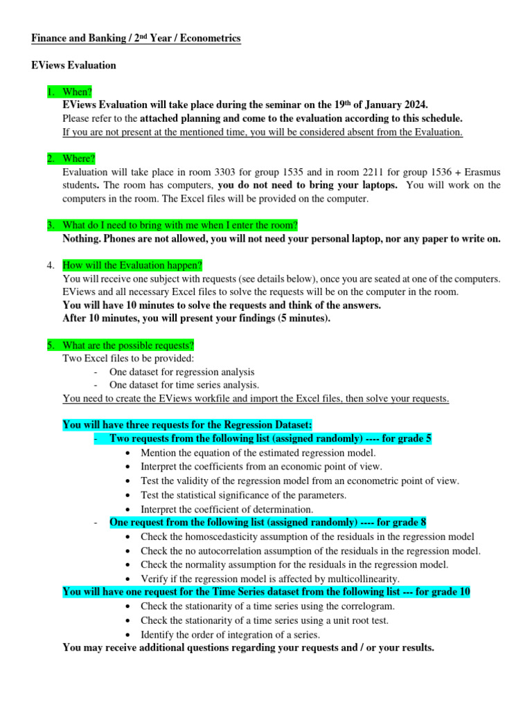 Eviews Evaluation - JAN2024 | PDF | Regression Analysis | Errors And Residuals