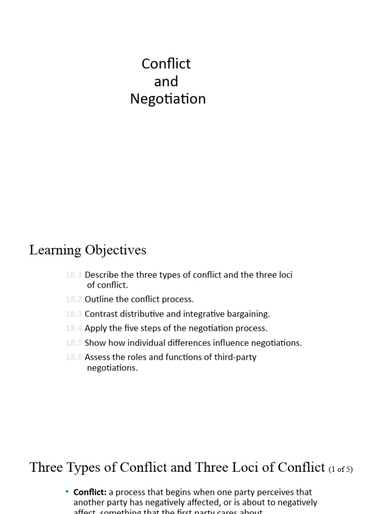 Understanding Conflict and Negotiation | PDF | Negotiation | Bargaining