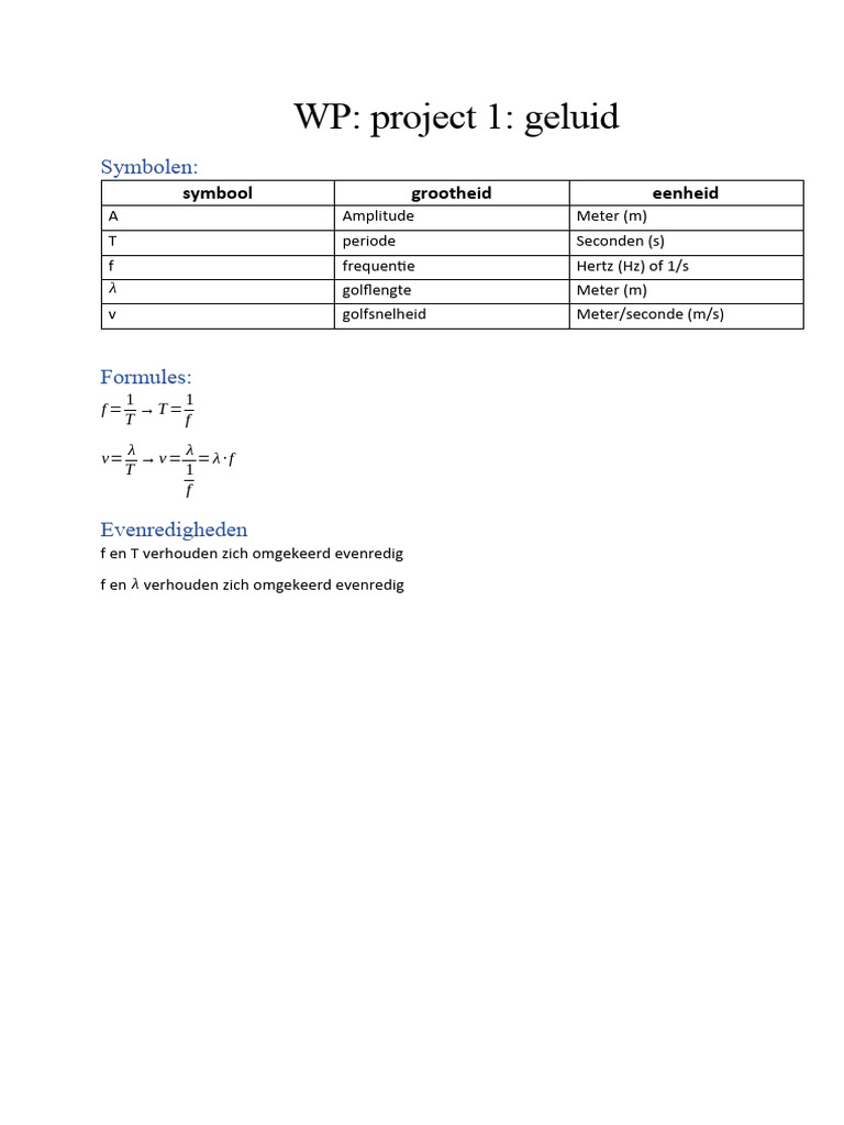 Geluid Symbolen | PDF