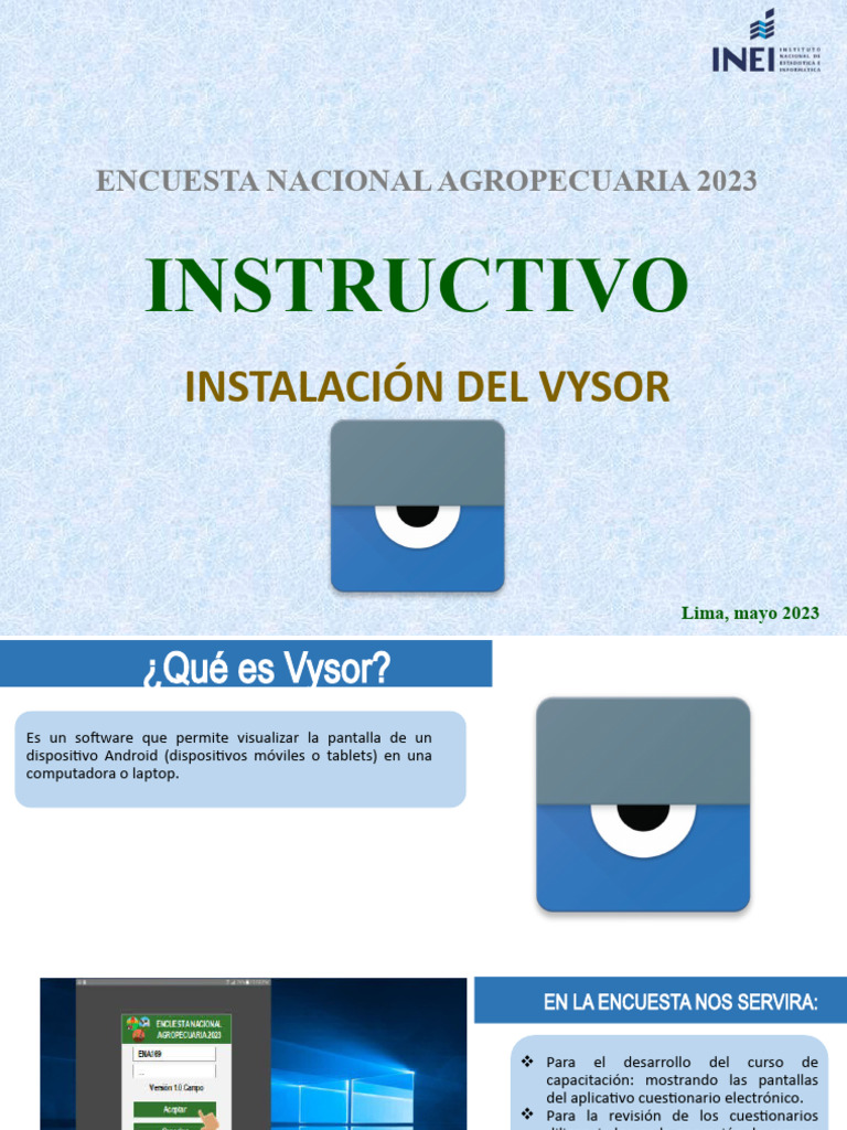Configuración de Vysor para Encuesta 2023 | PDF | Tableta | USB
