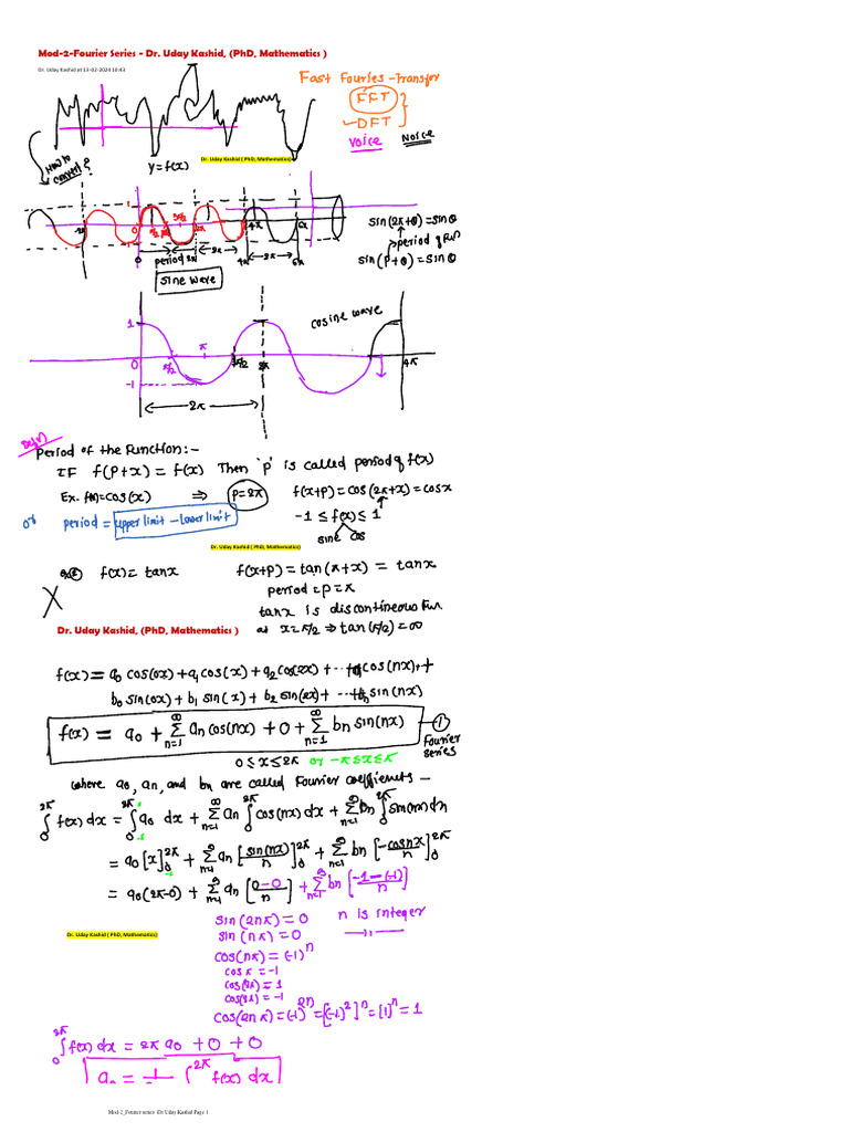 Mod-2-Fourier Series (Radian Form) - Dr. Uday Kashid, (PHD, Mathematics) | PDF