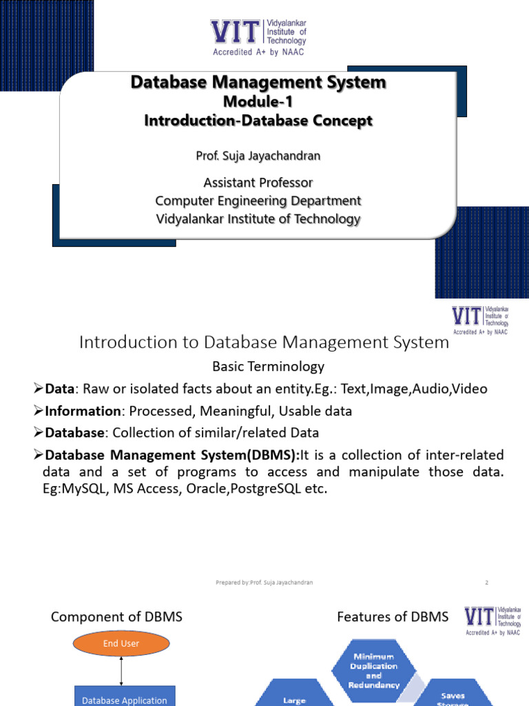 DBMS (Module 1) | PDF DBMS (Module 1) | PDF
