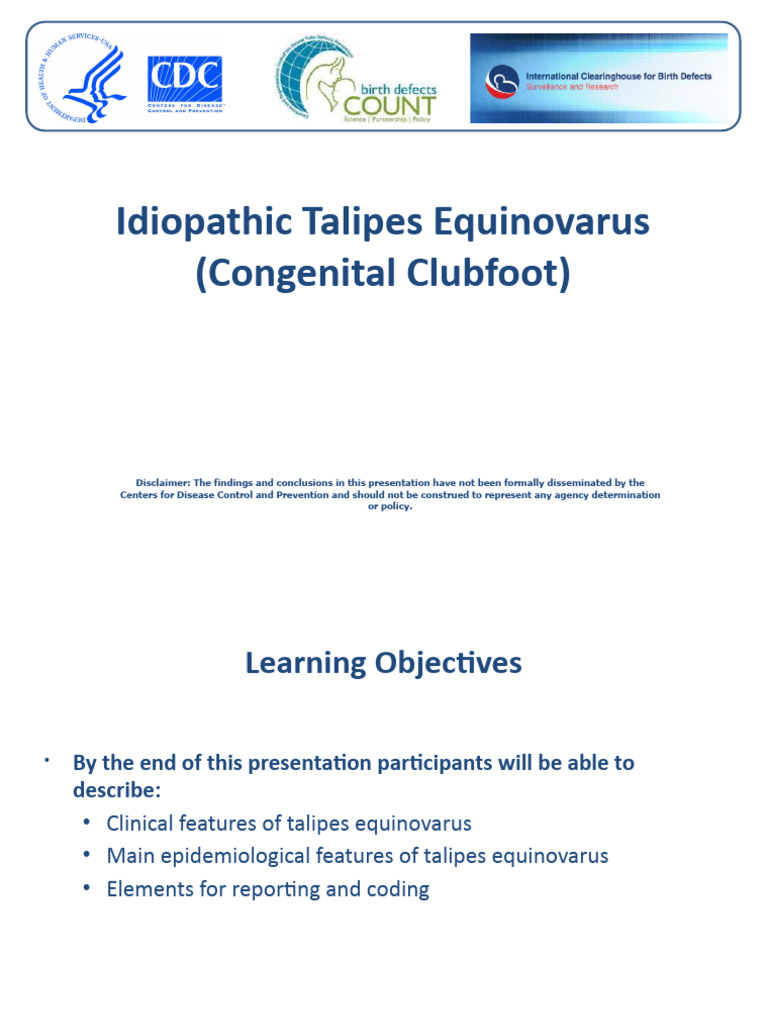 Idiopathic Talipes Equinovarus Congenital Clubfoot | PDF | Foot ...