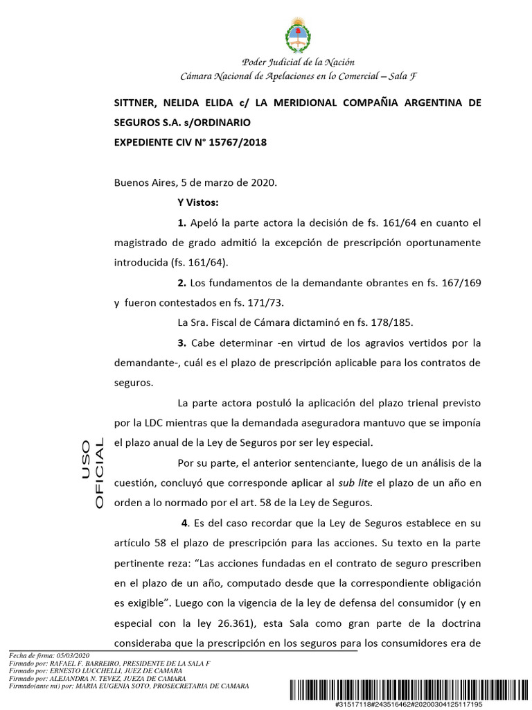 Sittner vs. La Meridional | PDF | Protección al Consumidor | Estatuto ...