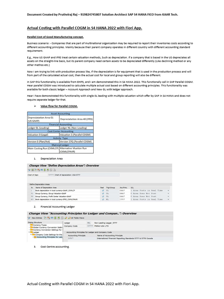 Parallel COGM in S4 HANA 2022 Overview | PDF | Depreciation | Business ...