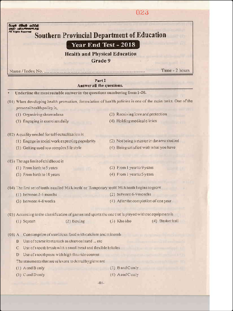 Grade 9 Health & Physical Education Guide | PDF | Social Science ...