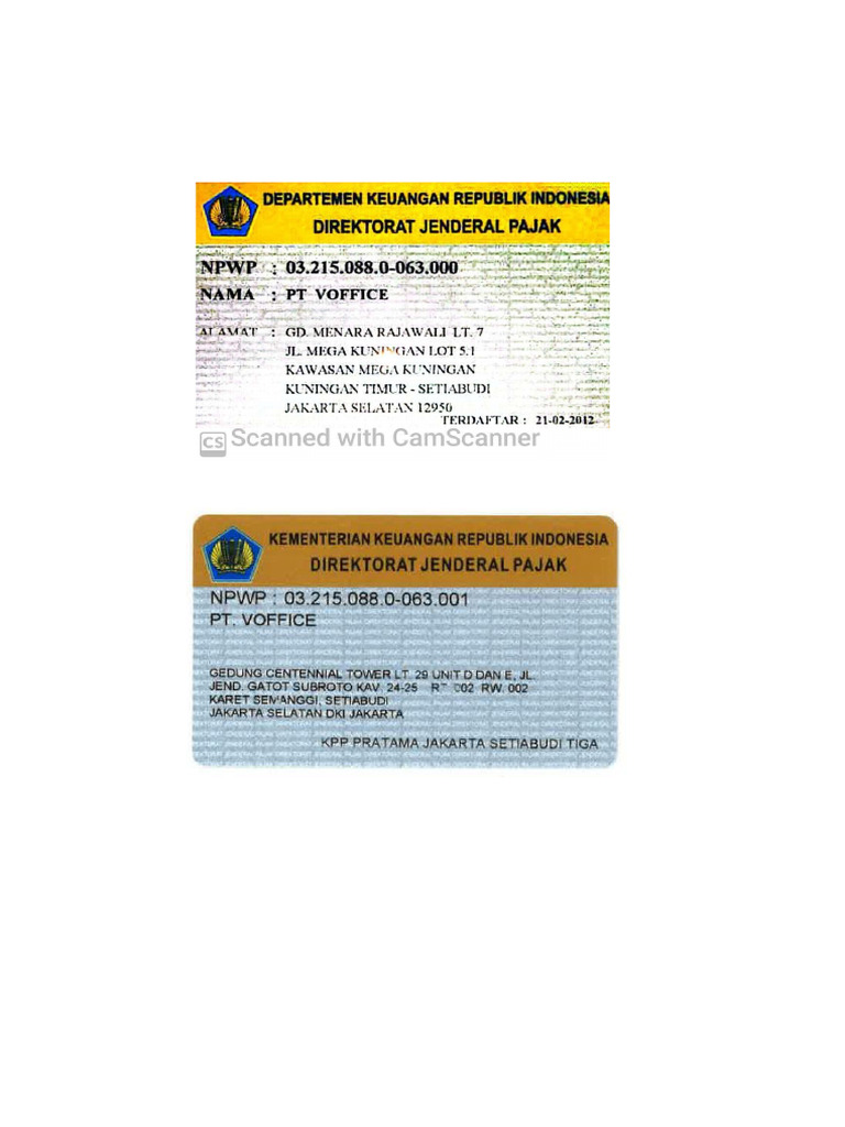 NPWP VO | PDF