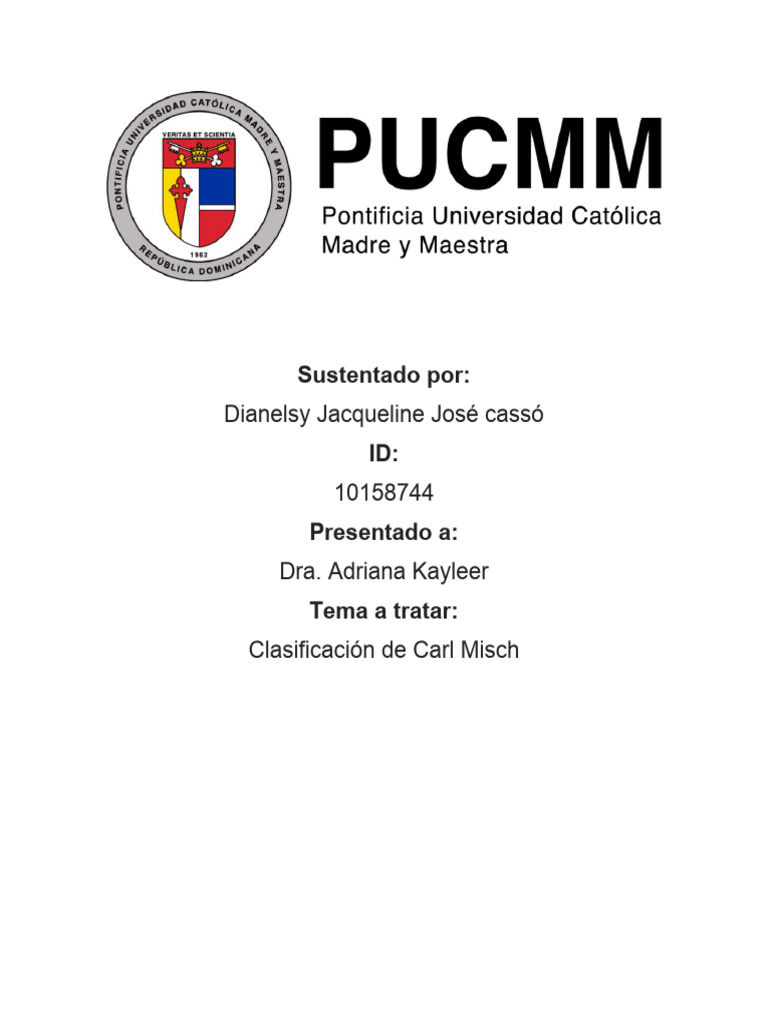 Clasificación de Carl Misch Dianelsty | PDF