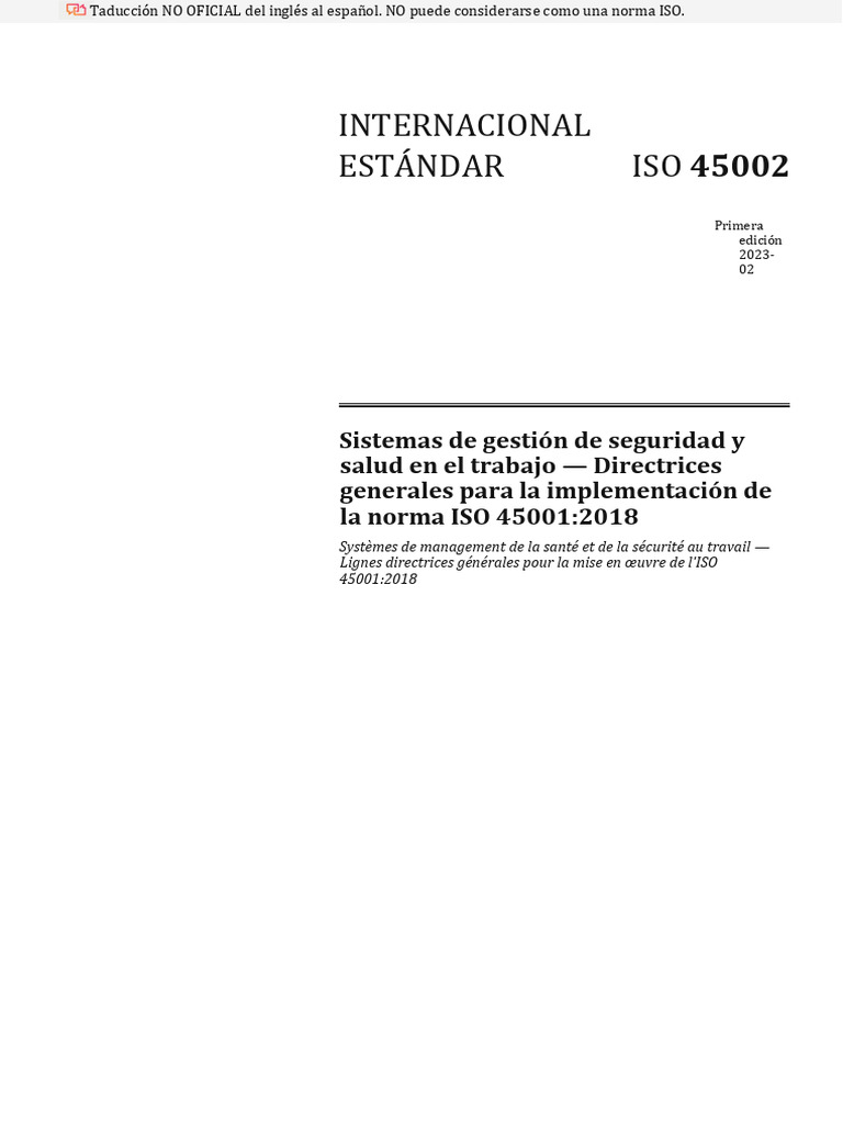 ISO 45002:2023 - Guide de mise en œuvre | PDF