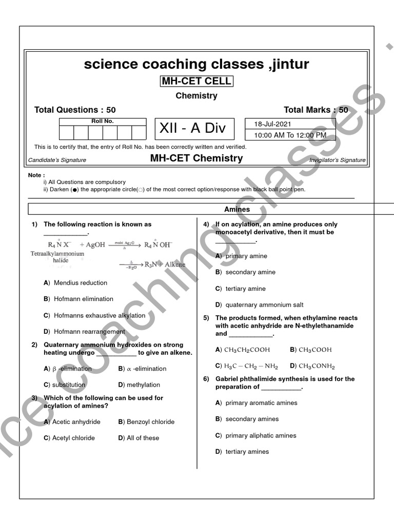 Amines 2 Pdf Amine Organic Chemistry