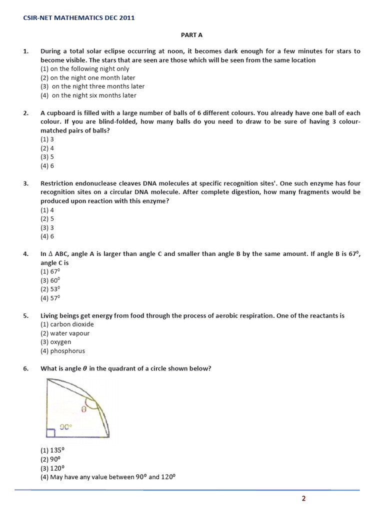 Csir Net Mathematics Dec 2011 Part A Pdf Matrix Mathematics Eigenvalues And Eigenvectors