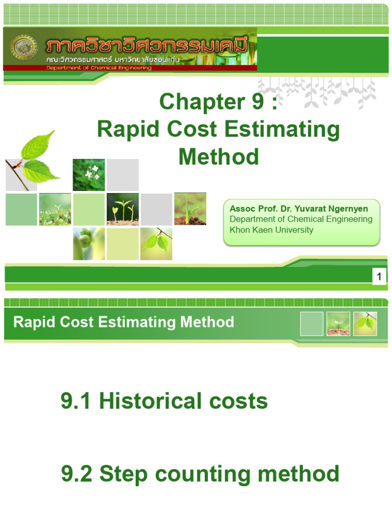 Chapter 9 Rapid Cost Estimating | PDF
