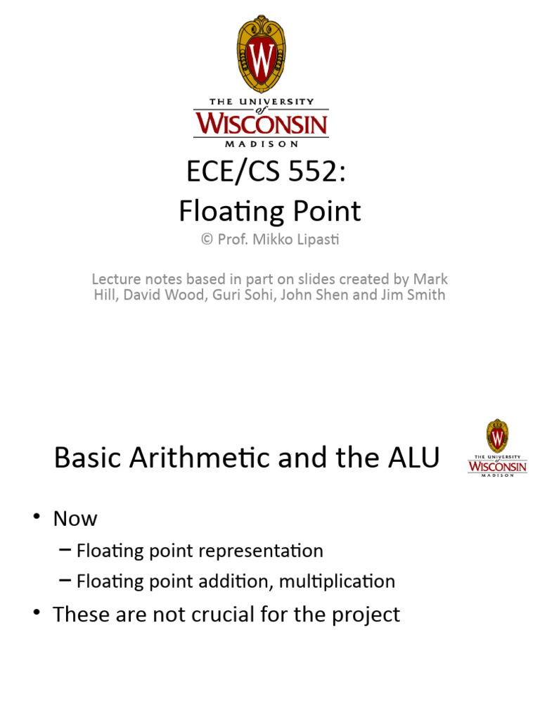 Ece552 10 Floating Point | PDF | Rounding | Arithmetic