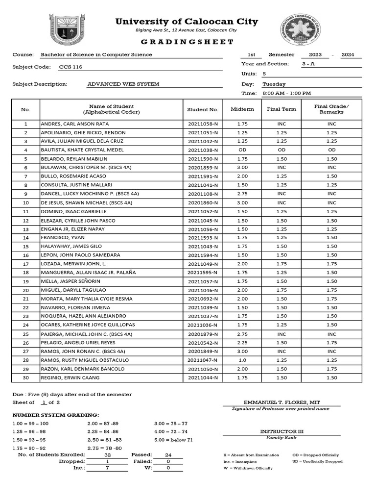 BSCS 3a | PDF | Academic Degree