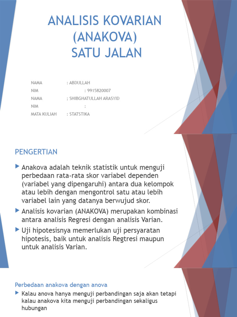 Analisis Kovarian Satu Jalan | PDF