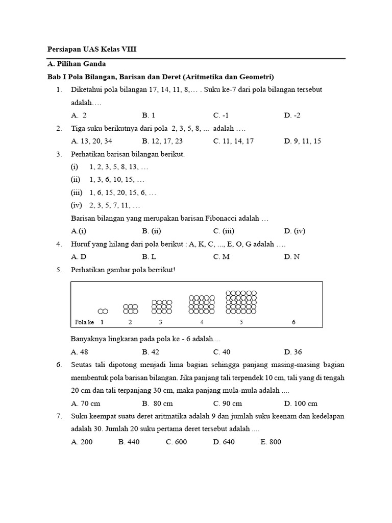 Soal Uji Coba Persiapan UAS Kelas VIII | PDF | Metode & Bahan Ajar